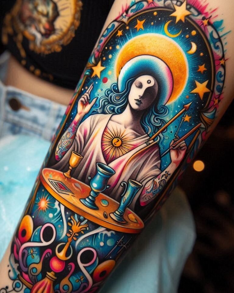 Witchcraft Tattoos: A Sacred Journey Through Moon, Star, and Tree | May ...