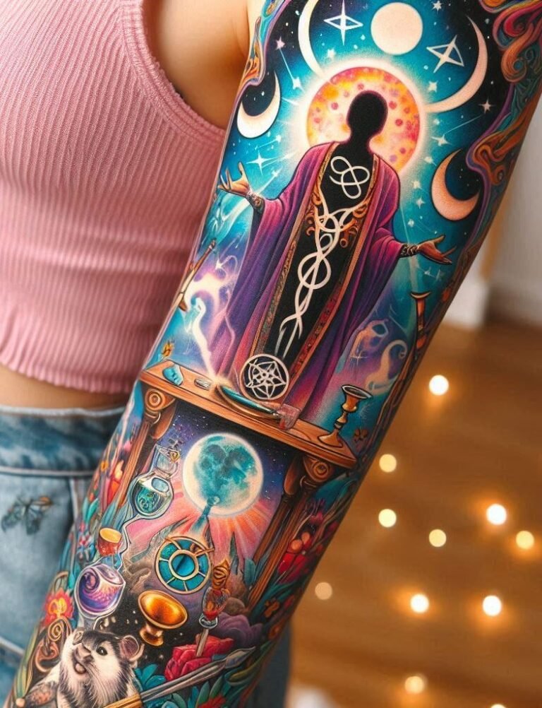 Witchcraft Tattoos: A Sacred Journey Through Moon, Star, and Tree | May ...