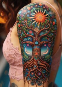 Witchcraft Tattoos: A Sacred Journey Through Moon, Star, and Tree ...