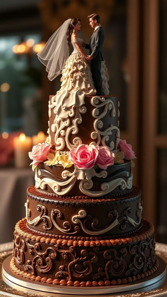 75+ Chocolate Wedding Cakes That Are Too Indulgent to Ignore | October 2025